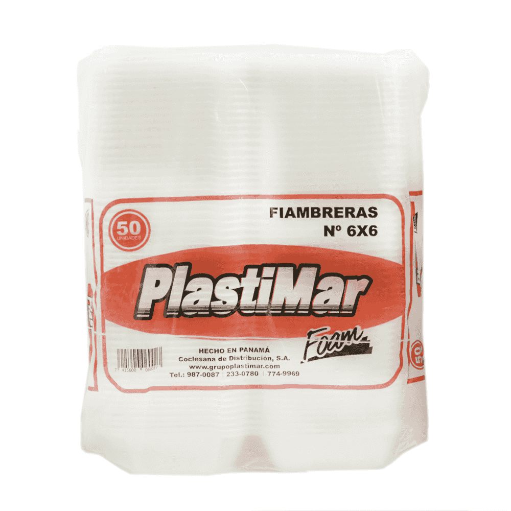 Envase desechable Plastimar 50 UN Fiambrera 6X6