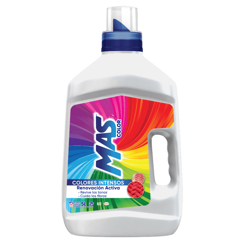 Detergente Mas Color 5 Lt Renovación Activa Para Colores Intensos Líquido