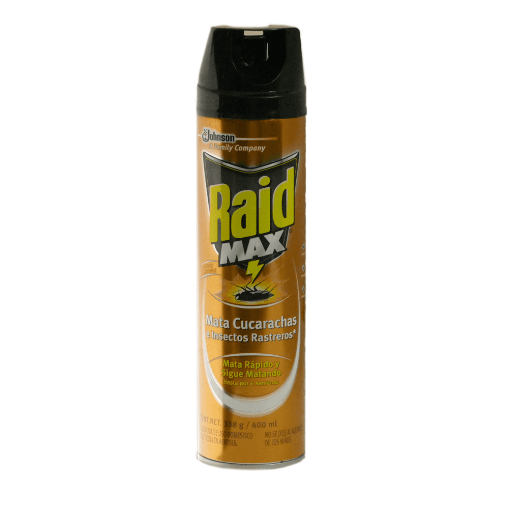 Insecticida Raid Max 400 ML Mata Cucaracha E Insectos Rastreros