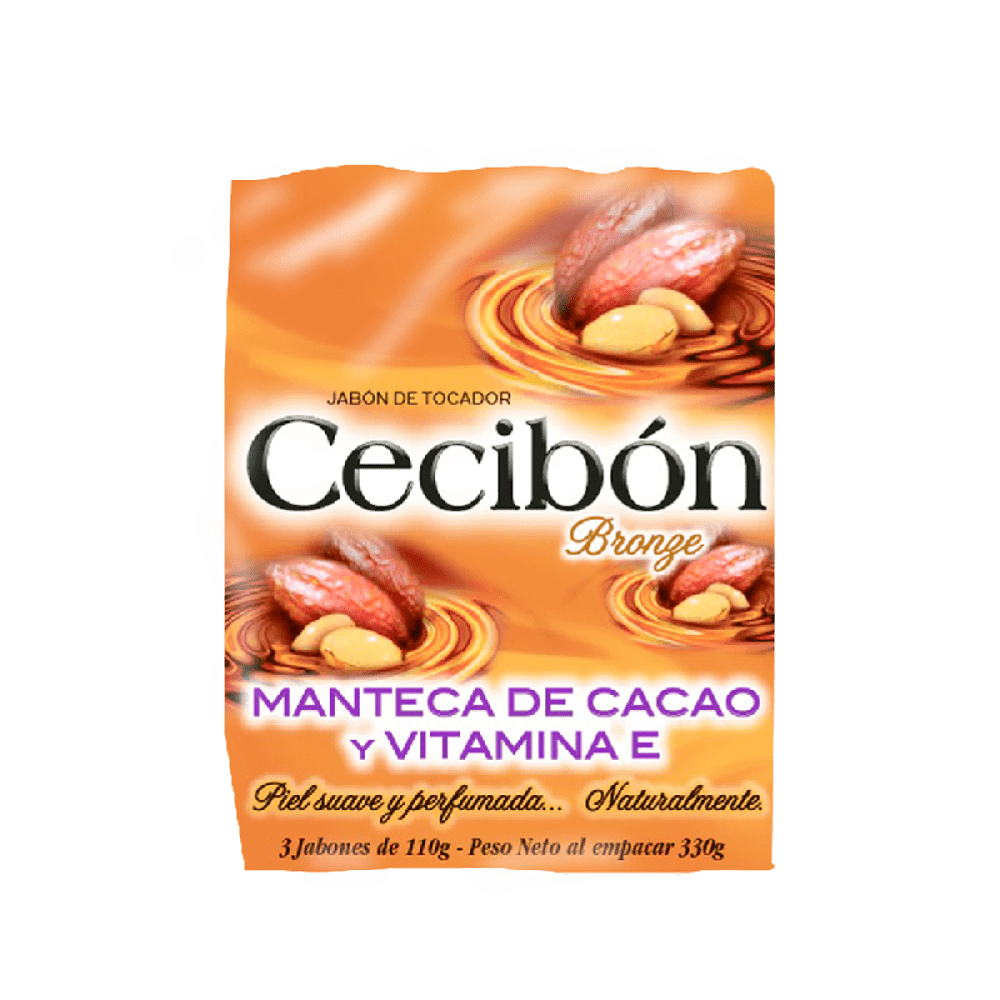 Jabón De Aseo Corporal En Barra Cecibon 110 gr Bronze 3 Pack