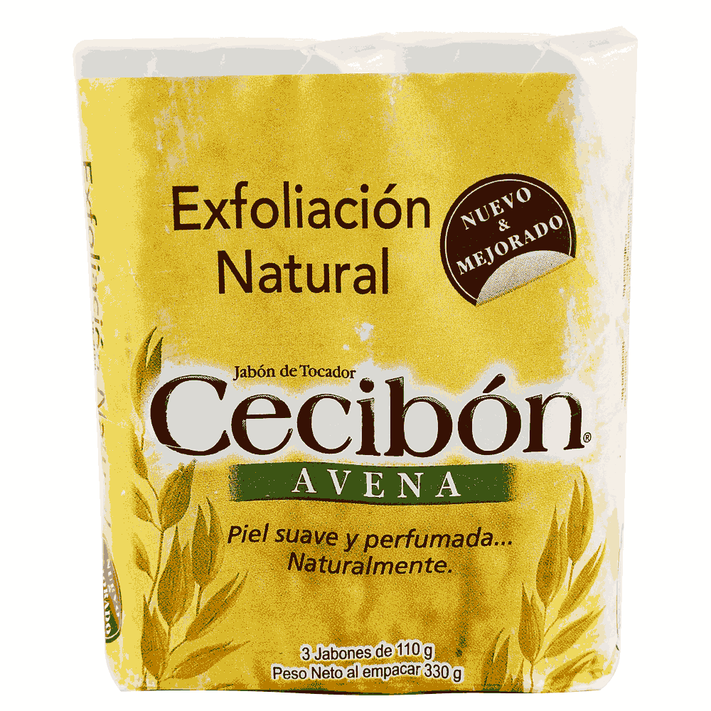 Jabón De Aseo Corporal En Barra Cecibon 110 gr Avena 3 Pack