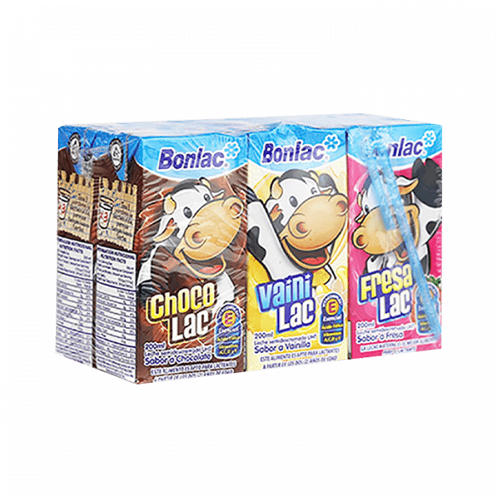 Leches Saborizada Uht 6 Un Bonlac 1200 Ml Surtidas