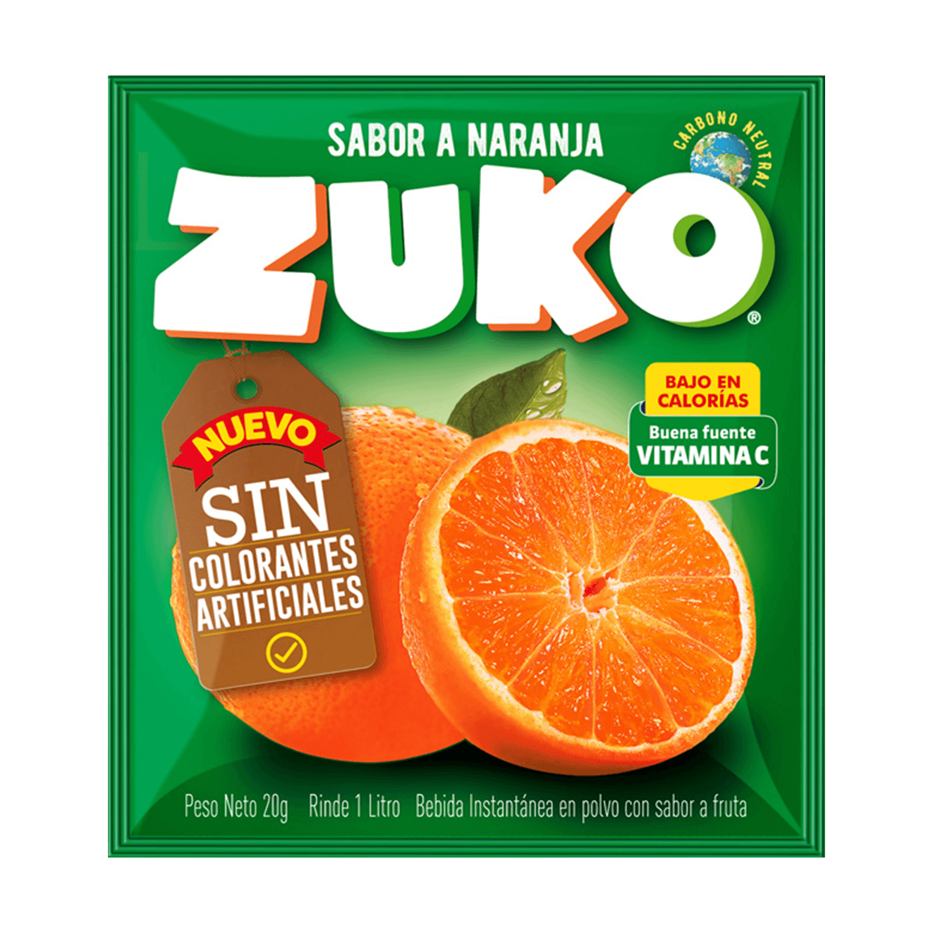Bebida instantánea Zuko Naranja 20g