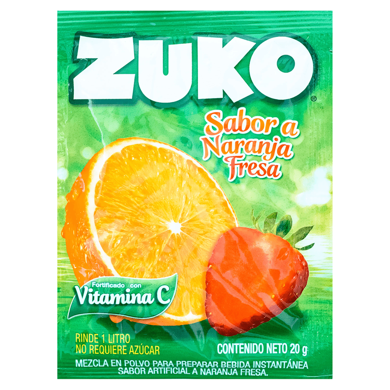 Bebida instantánea Zuko Naranja Fresa 20g