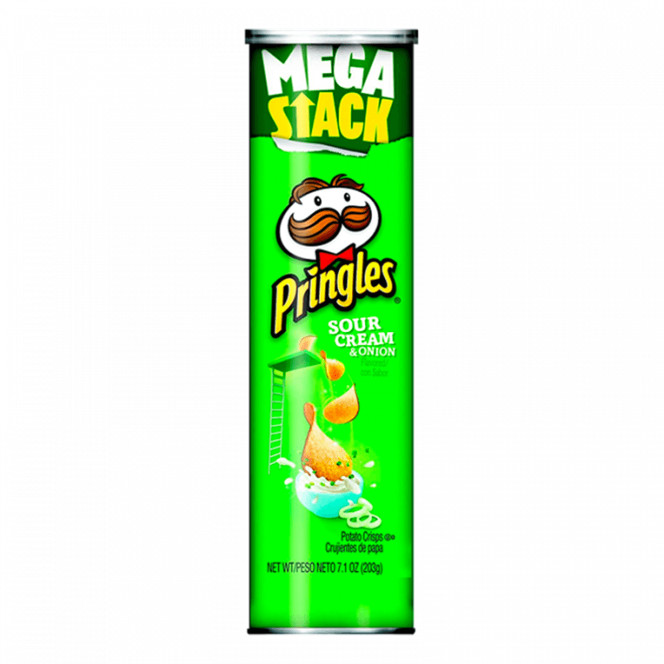 Papas Pringles Sour Cream & Onion Mega Stack 203g