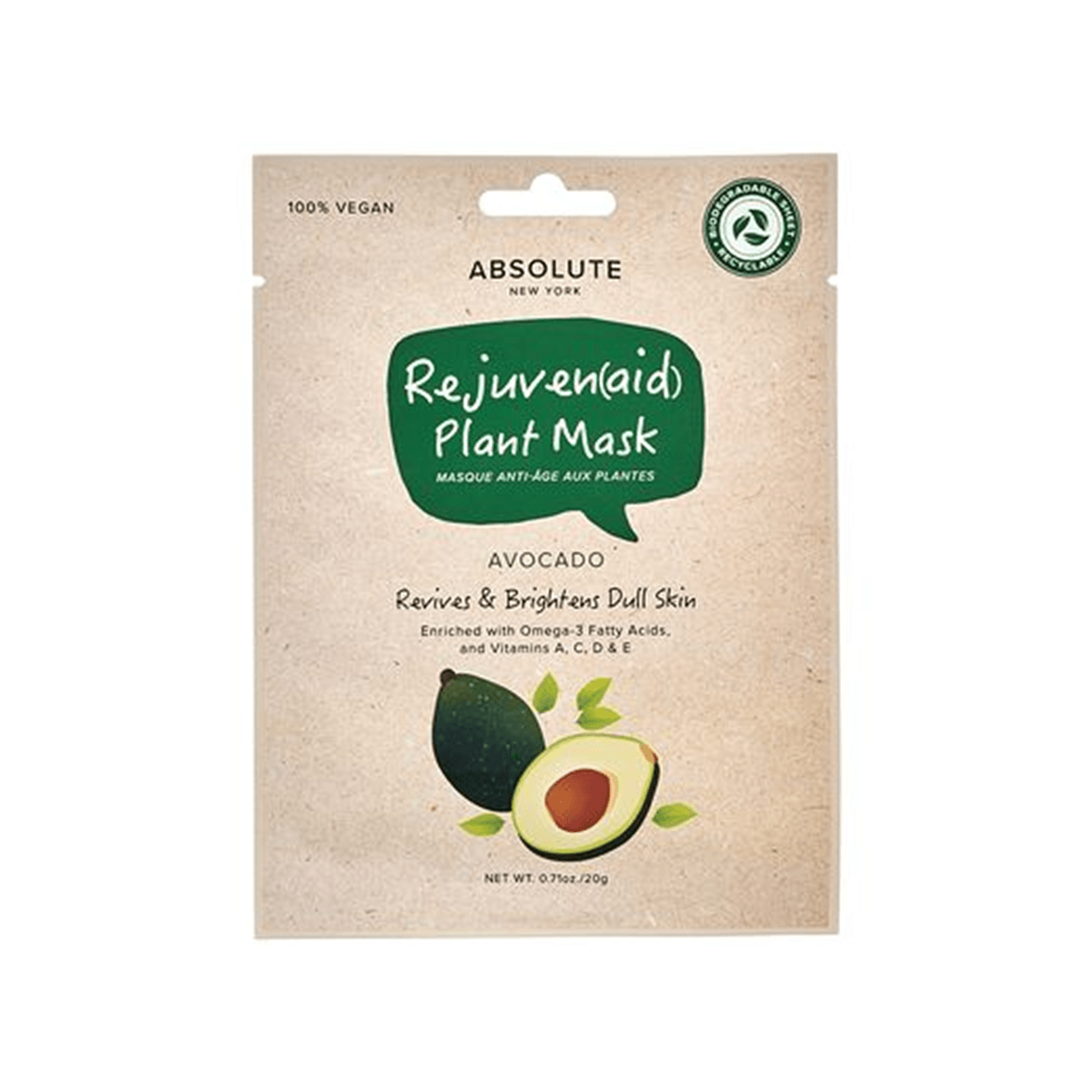 Rejuven Aidplant Mask Avocado Abny