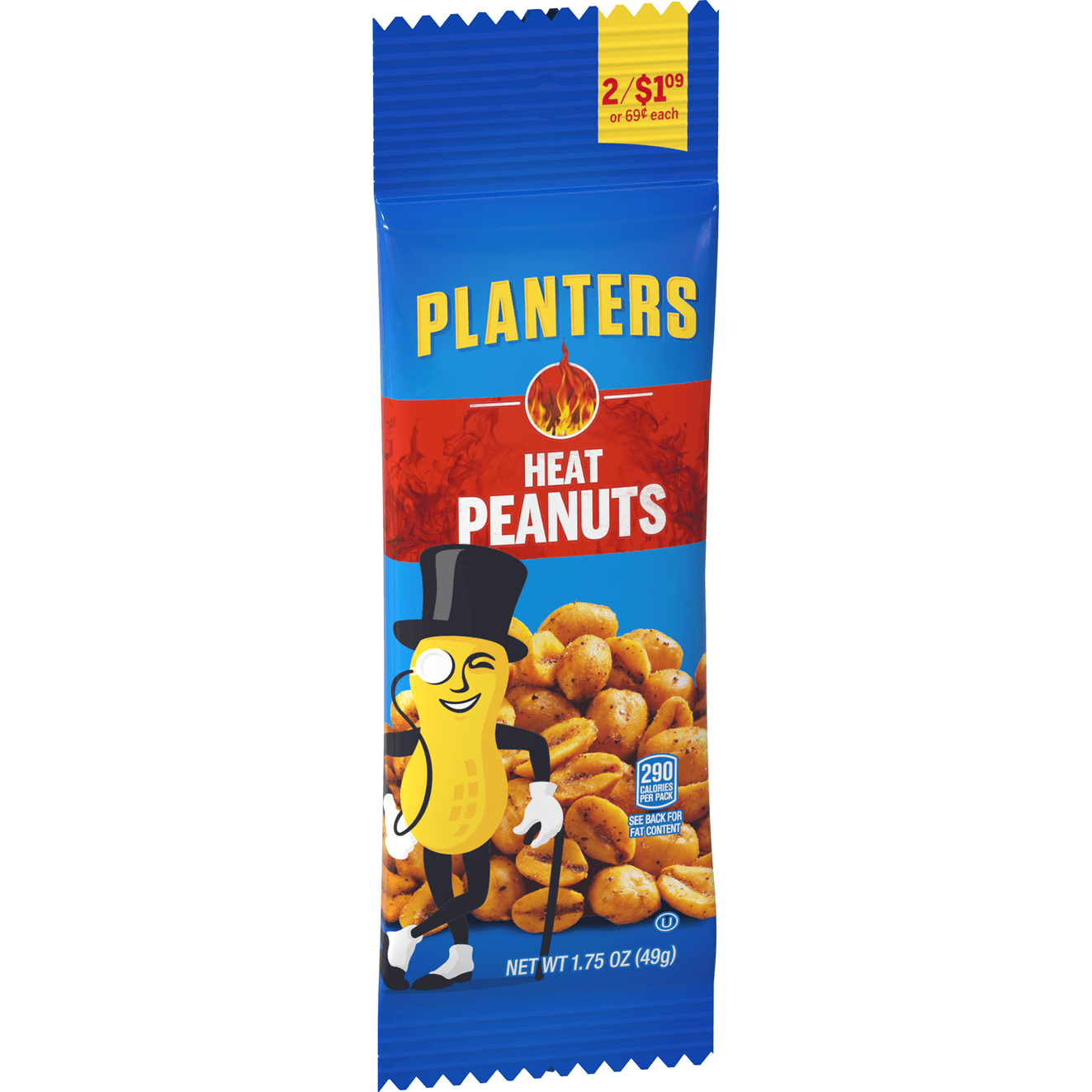 Mani Planters Heat Peanuts 1.75 Oz