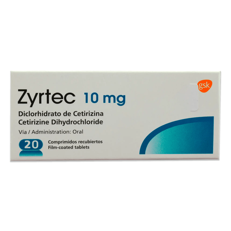 Zyrtec 10 Mg X 20 Tabletas Gsk