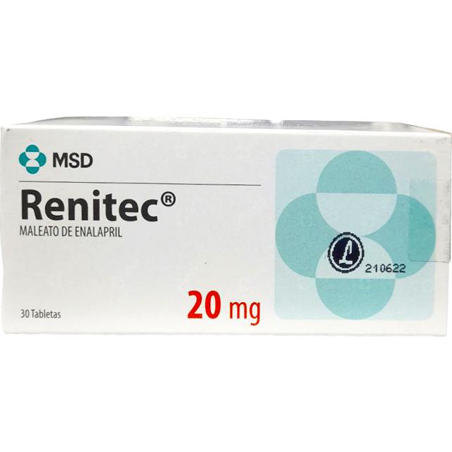 Renitec 20Mg Por 30 Tabletas Msd
