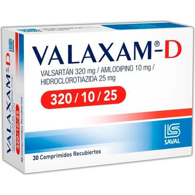 Valaxam-D 320Mg10Mg25Mg X 30 Comprimidos