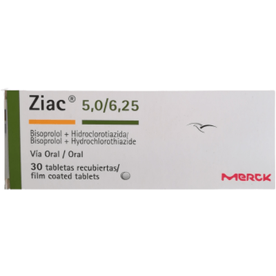 Ziac 5 0Mg 6 25Mg Caja 30 Tabletas