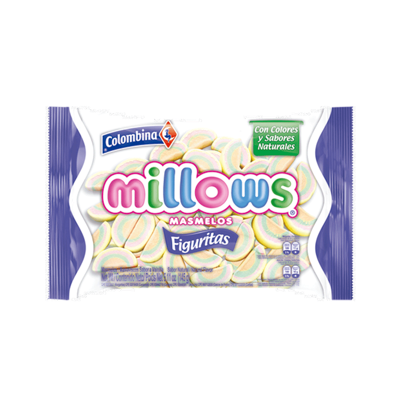 Golosi Masmelos Colombina Millows Arco Iris 145 G