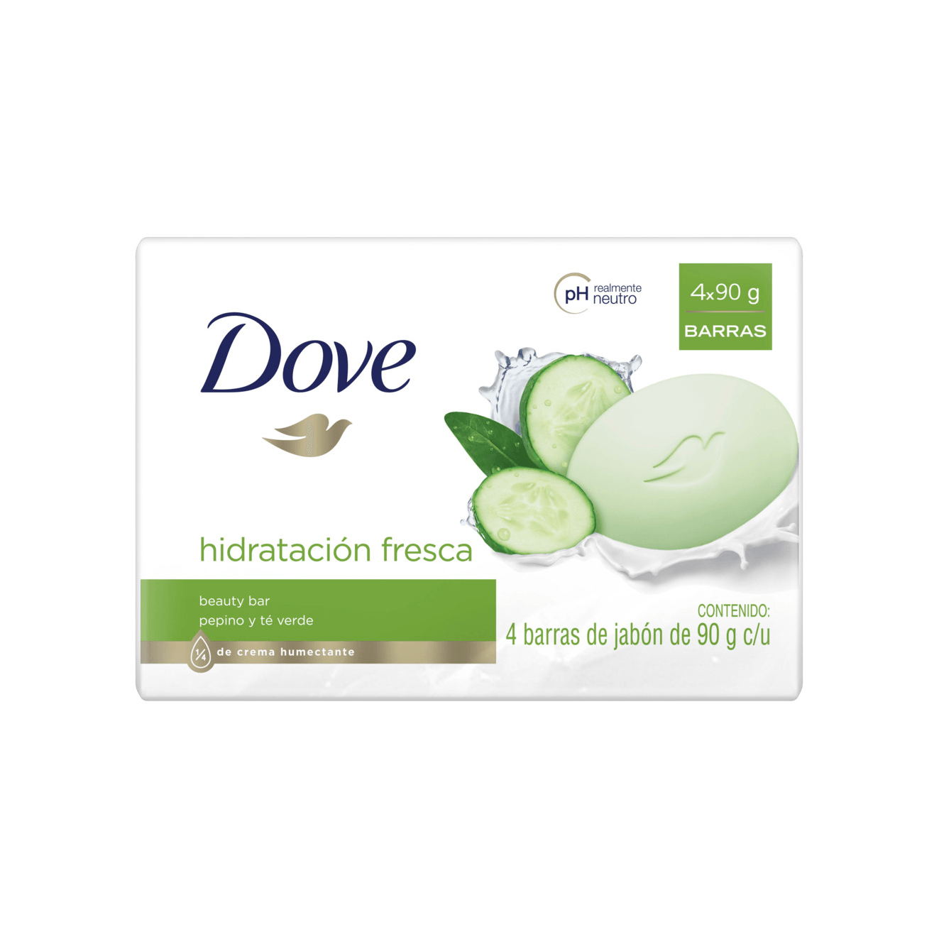 Jabon De Barra Dove 4 Pack Hidratacion Fresca 90 G