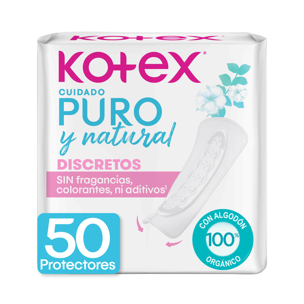 Protectores Diarios Kotex Puro y Natural 50U