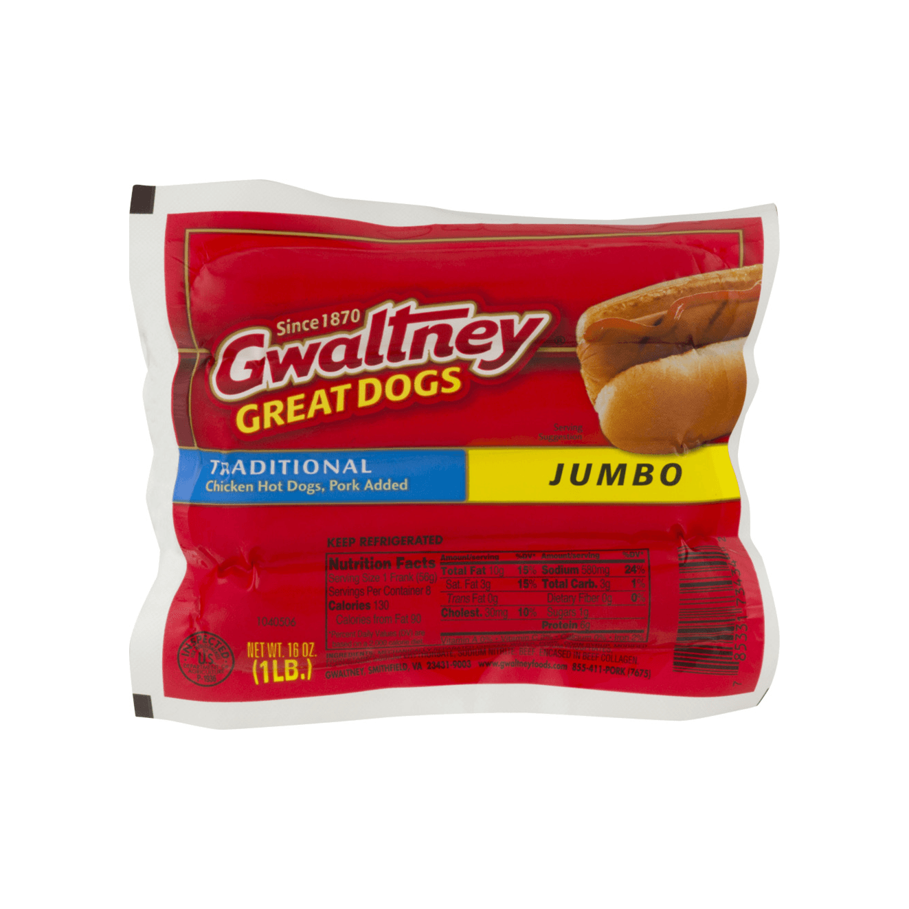 Salchicas Great Dogs Gwaltney Jumbo 16 OZ