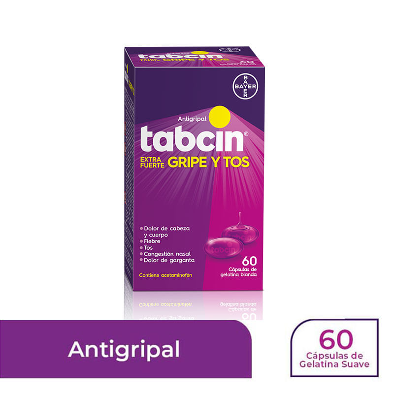 Antigripal Tabcin Extra Fuerte Para Gripe Y Tos Liqui Gel 60 Comprimidos