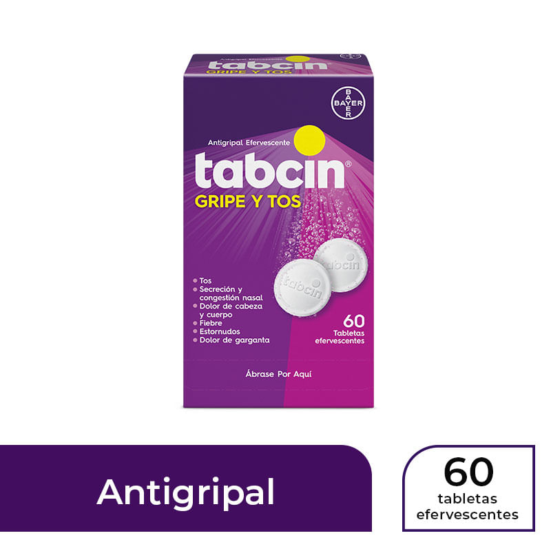 Tabcin Efervecente Gripe Y Tos X 60 Tabletas