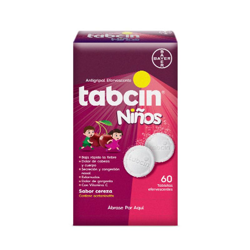 Tabcin Efervecente Ninos 60 Tabletas Bayer