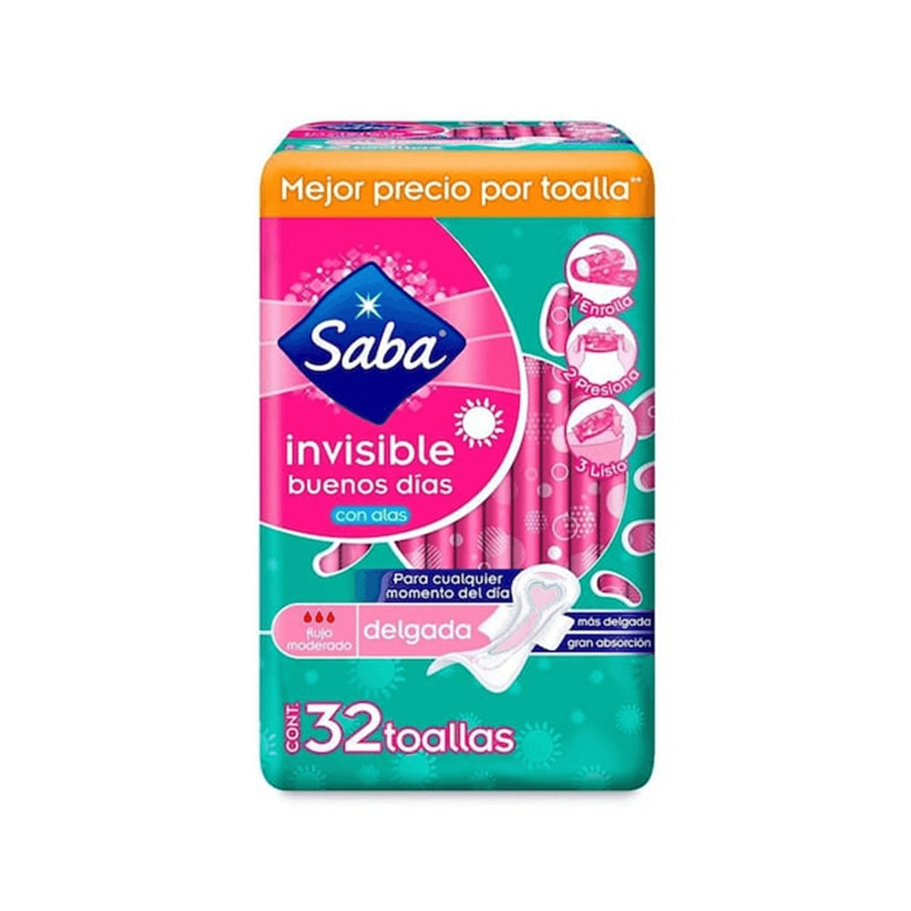 Toallas Sanitarias Saba Invisible Con Alas 32 Toallas