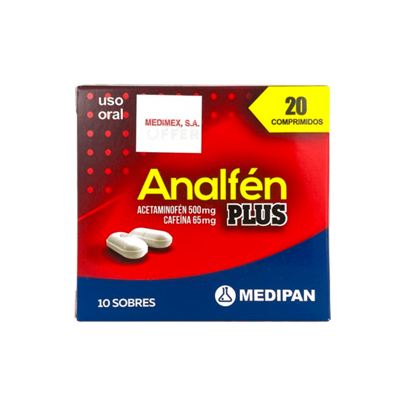Analfen Plus Comprimidos Medipan Caja X10 500/65 MG