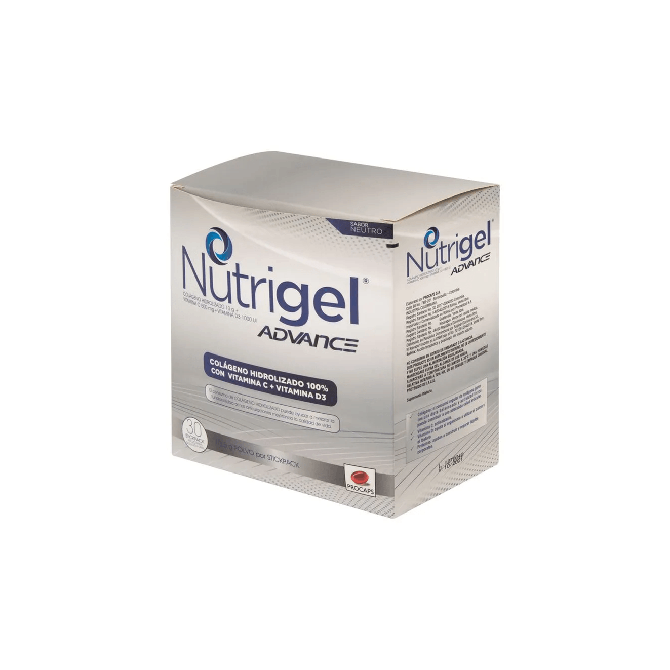 Nutrigel Advance Sabor Neutrosobres Procaps Caja X 30