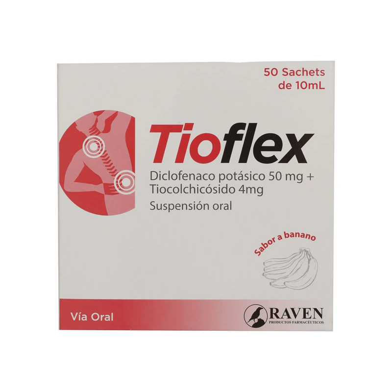 Tioflex Suspension Oral Sobres Raven Caja X 50 50/4 MG