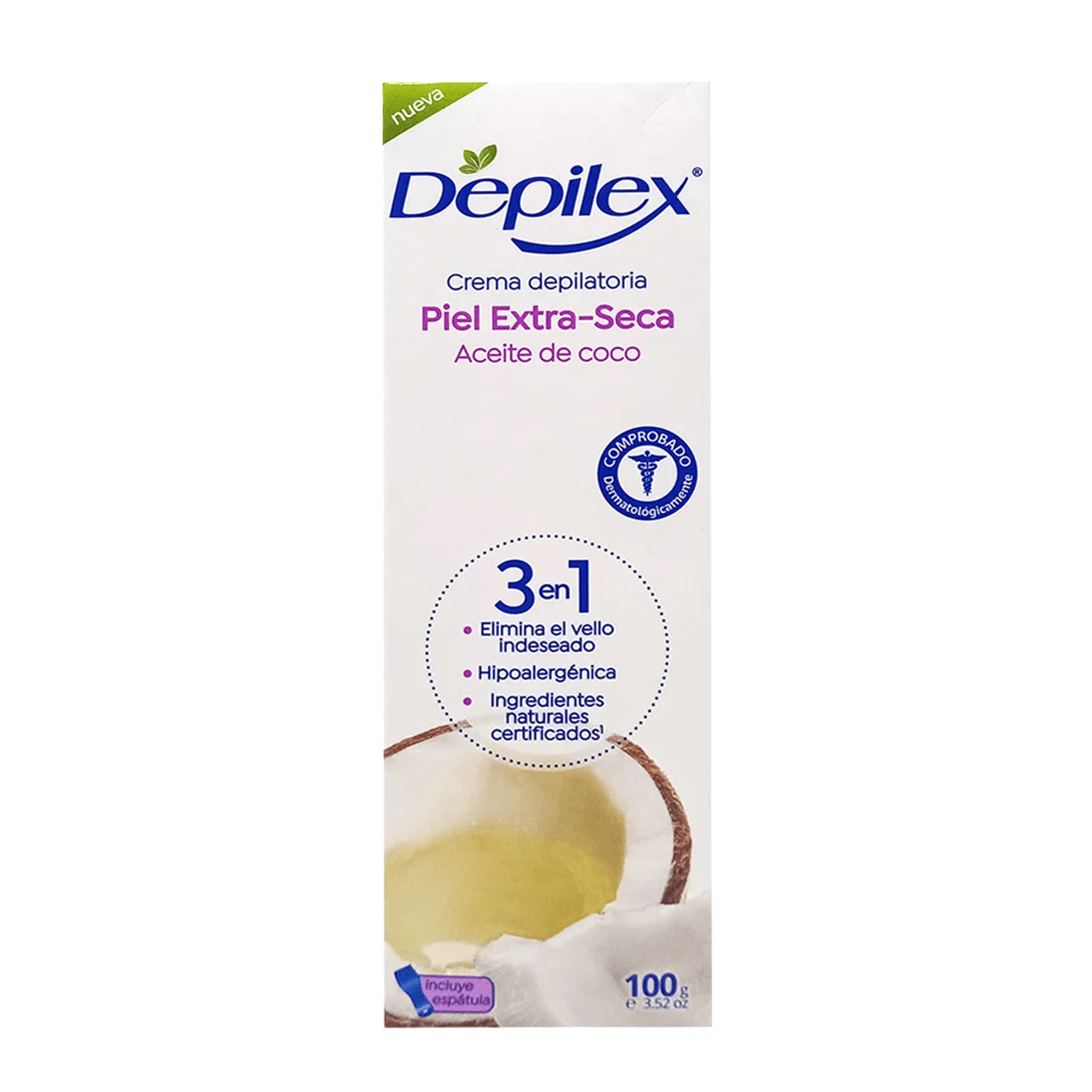 Crema Depiladora Piel Extra Seca Aceite De Coco Depilex Frasco 100 G