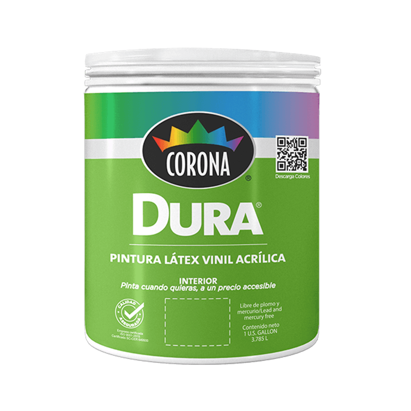 Dura Pintura Latex Corona Color Limón Pastel 1 Galón