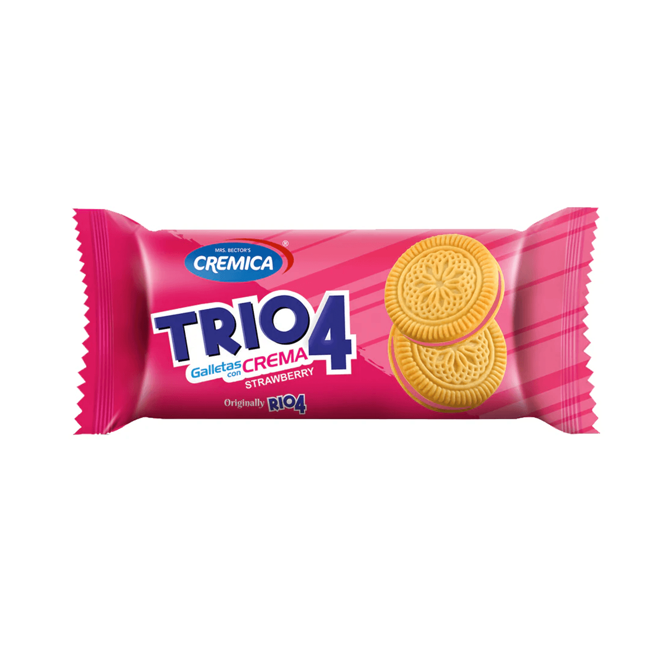 Galleta Trio 4 Crema Cremica De Fresa 28 G
