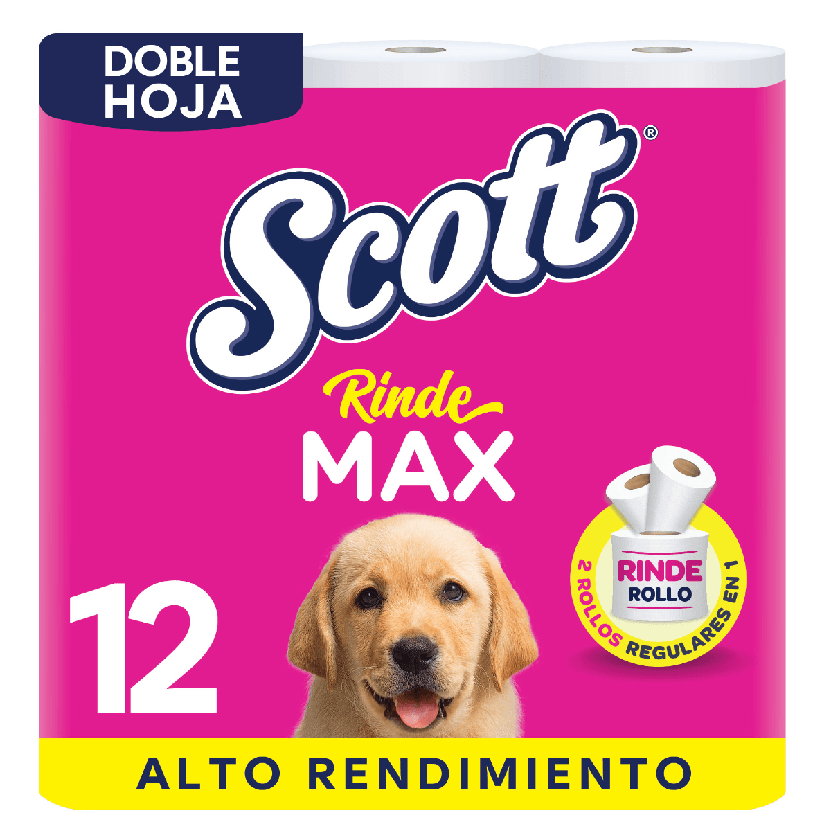 Papel Higiénico Scott Rindemax Doble Hoja - 12 rollos