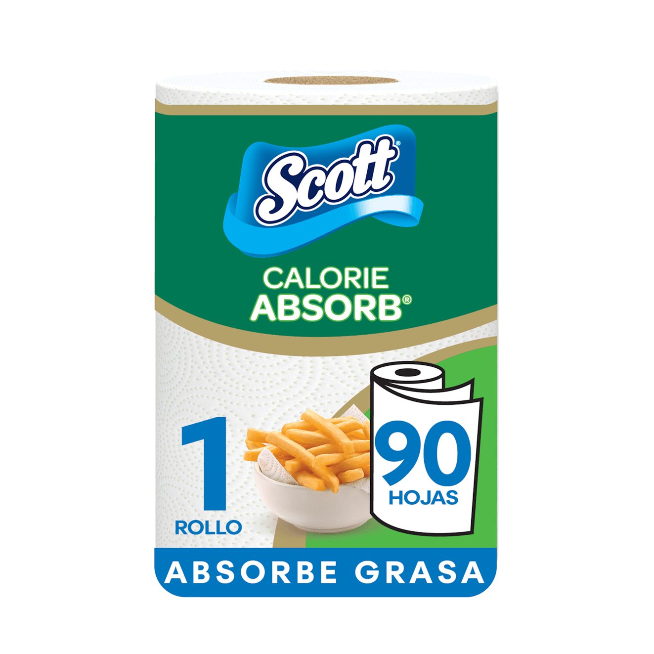 Toalla de Papel Desechable Scott Calorie Absorb 1 Rollo 90H